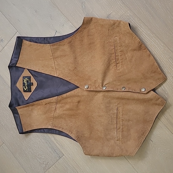 Scully | Jackets & Coats | Vintage Scully Leather Vest Mens Large Brown ...